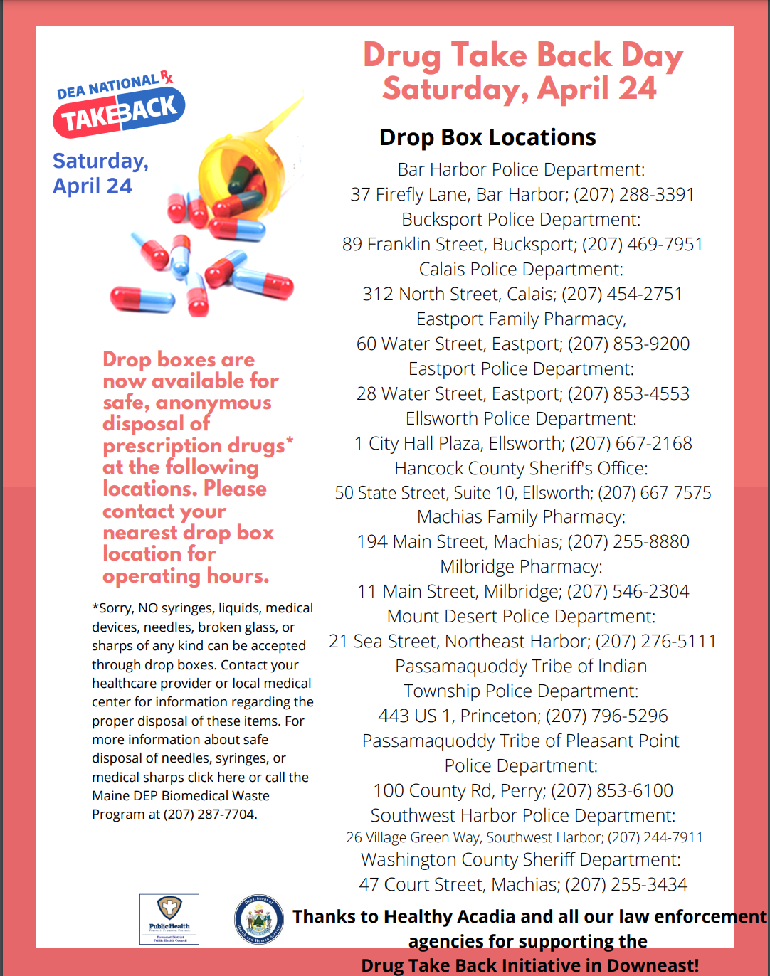 Maine Drug Take-Back Programs | Town of Cranberry Isles